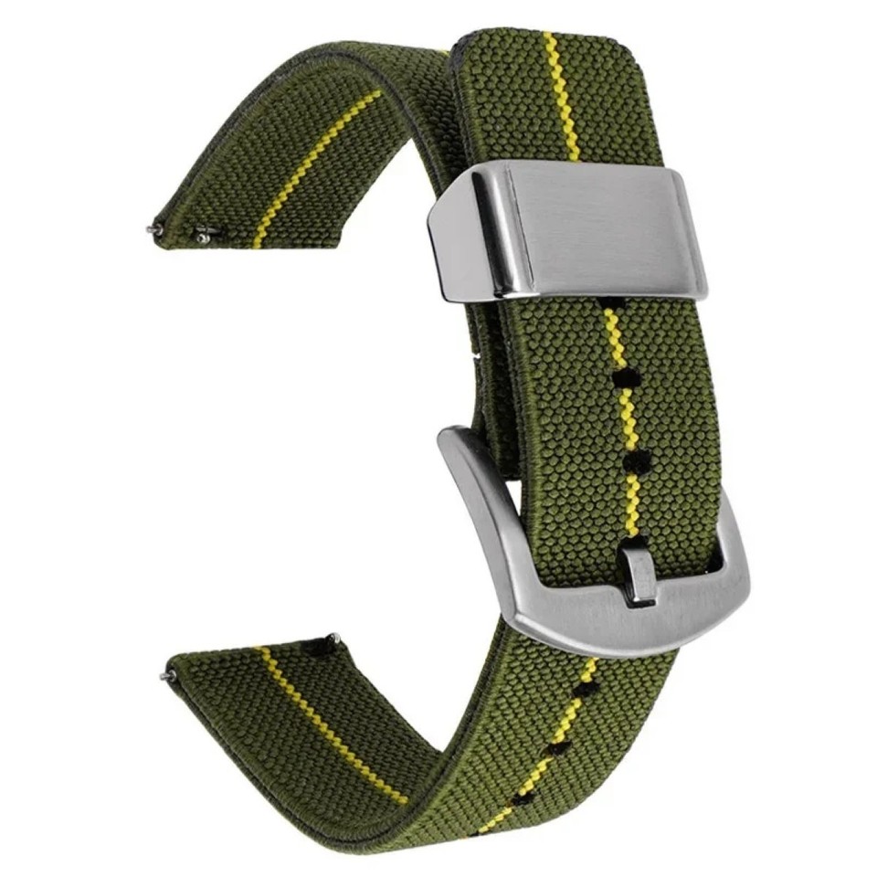 Nylon Canvas Watch Band 18 20 22 24mm Quick Release Elastic Sports ...