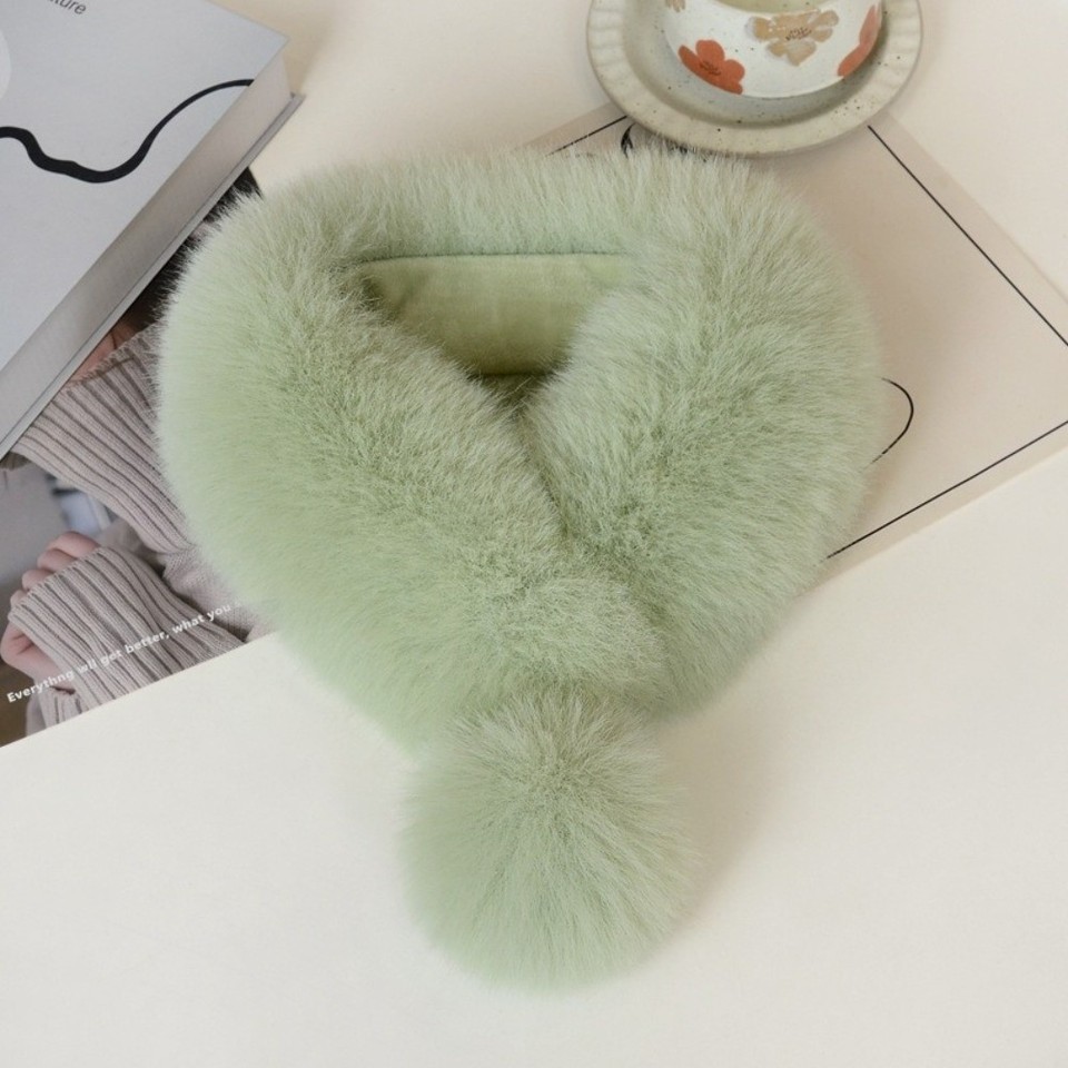 Soft Neck Collar Faux fur Neck Warm and Shawl Casual Cross Neck Warmer ...