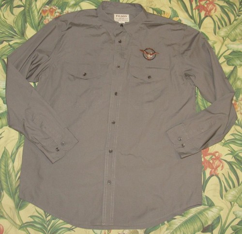 FILSON Olive Green Feather Cloth Long Sleeve Shirt The Burge Hunting ...