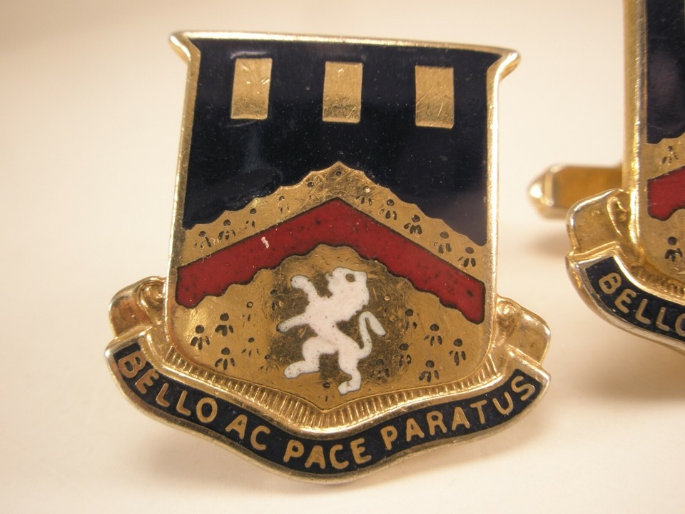 112th Engineer Battalion Unit Insignia Crest DUI Vintage SWANK Cuff ...