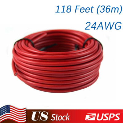 24AWG Wire Gauge Silicone Stranded Flexible Copper Cable 118 Feet(36m ...