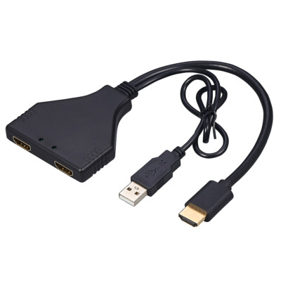 HDMI 2.0 Splitter Cable Adapter, 1 to 2 Way One HDMI Male to Dual HDMI ...