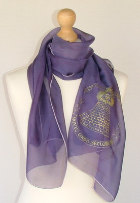 Free Masonic scarf 100 % silk Handpainted, Large orange 135x45cm gift ...