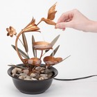 Beautiful Tabletop Serenity Water Fountain Copper Colored Hummingbird ...