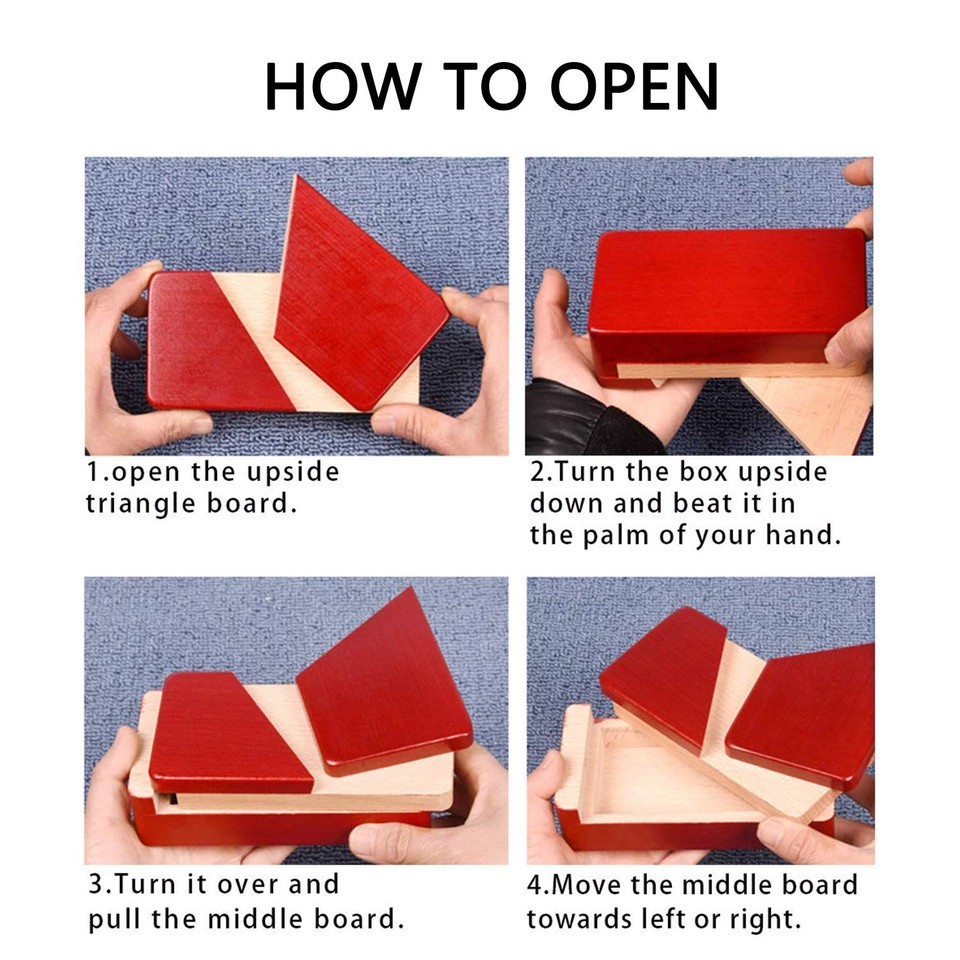 DC-BEAUTIFUL Impossible Puzzle Master Secret Opening Wooden Red Magic ...