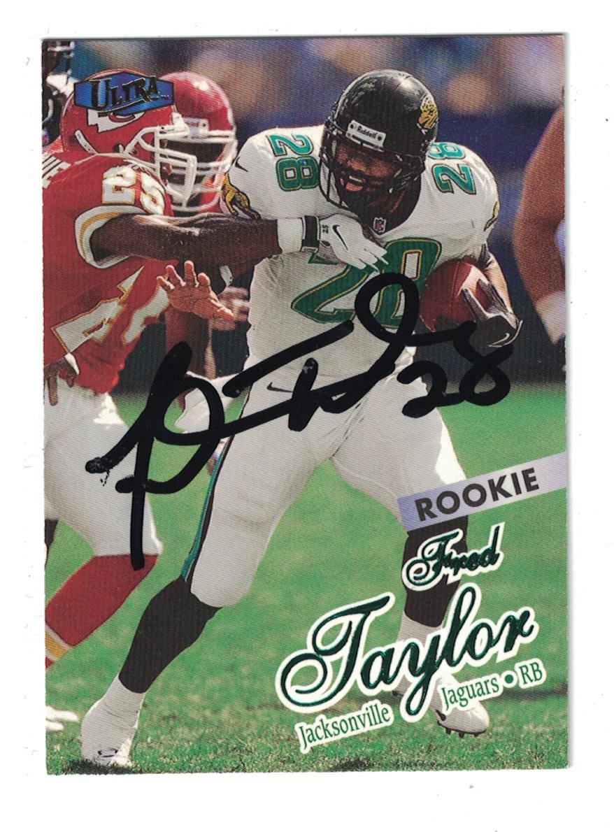 FRED TAYLOR AUTOGRAPHED 1998 ULTRA ROOKIE FOOTBALL CARD SIGNED FLORIDA ...