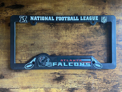 LICENSE PLATE FRAME Plastic Atlanta Falcons NFL Football New Cool Black ...