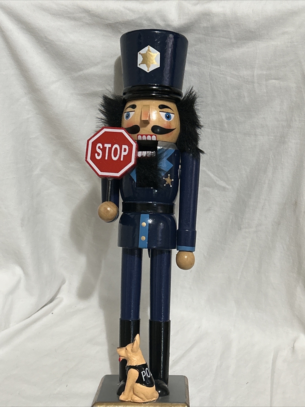 Police Officer Cop Nutcracker Policeman Crossing Guard Handcuffs Wood ...