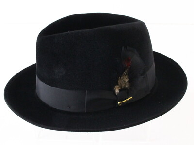 Vintage Biltmore Mens Black Velurin Fedora W/ Feather MULTIPLE SIZES | eBay