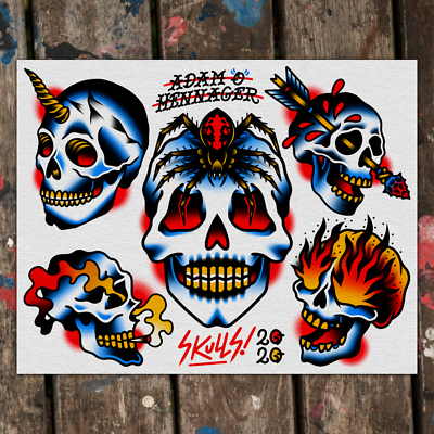 Neo Traditional Skull Tattoo Flash Explore Neo Traditional Tattoos
