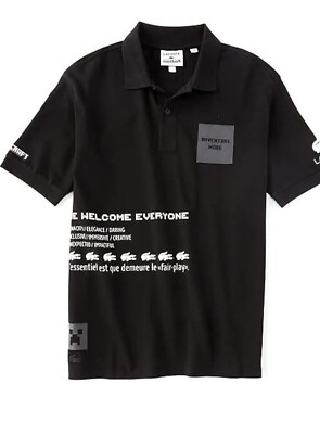 New Lacoste x Minecraft Loose Fit Black Limited Edition Polo Size XS | eBay