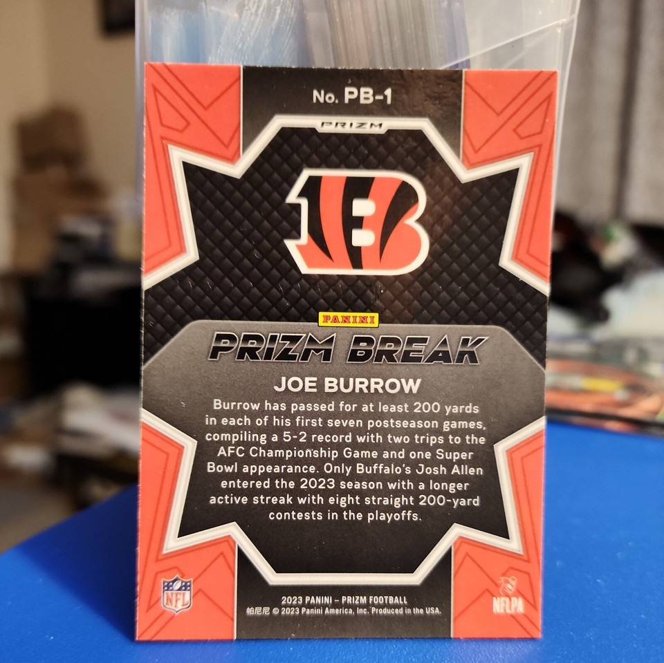 Joe Burrow 2023 Prizm Green Prizm Parallel Prizm Break Insert #PB-1 - Bengals | eBay