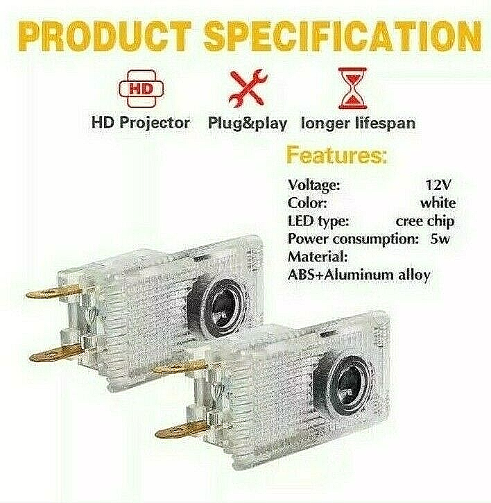 For Saab 95 9-5 98-10 Laser Projector Door LED Courtesy Puddle Lights ...