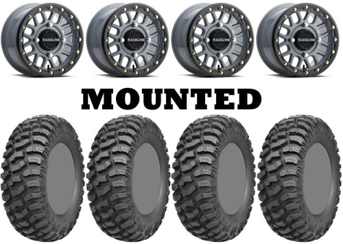 Kit 4 AMS M1 Evil Tires 27x9-14/27x11-14 on Raceline Podium Beadlock ...