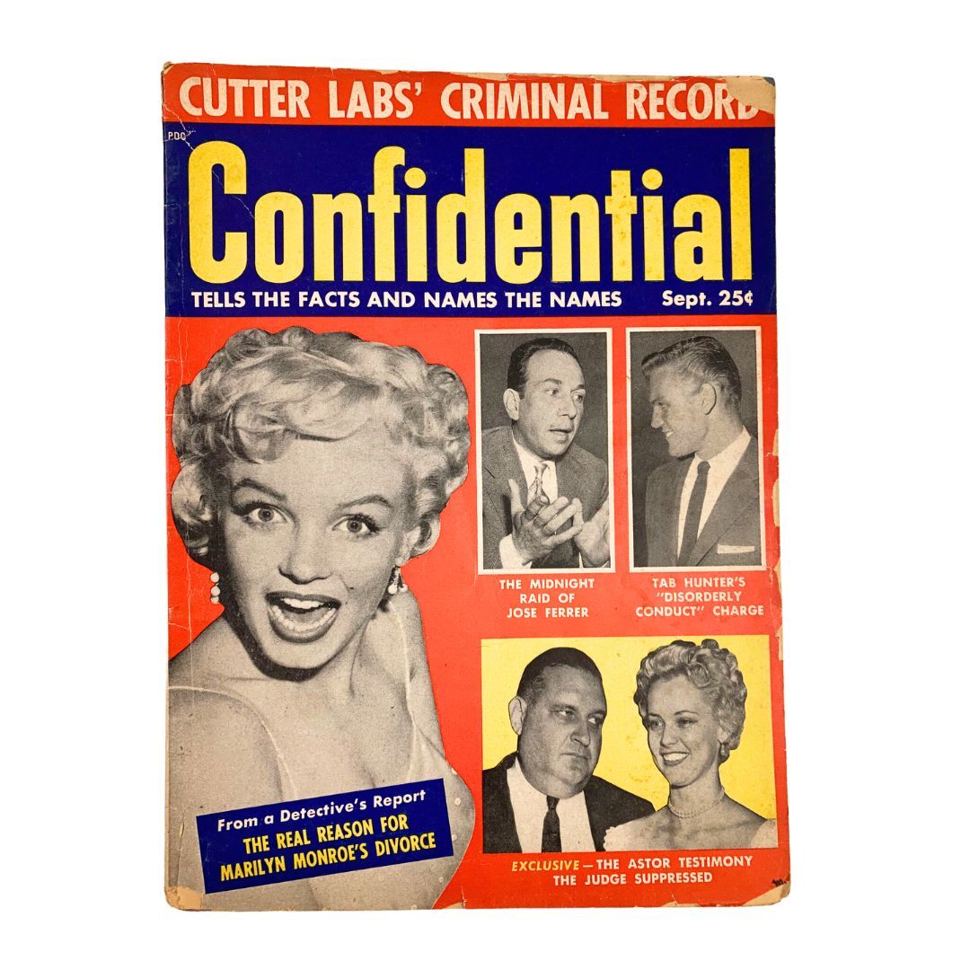 VTG Confidential Magazine September 1955 Marilyn Monroe, Jose Ferrer No ...