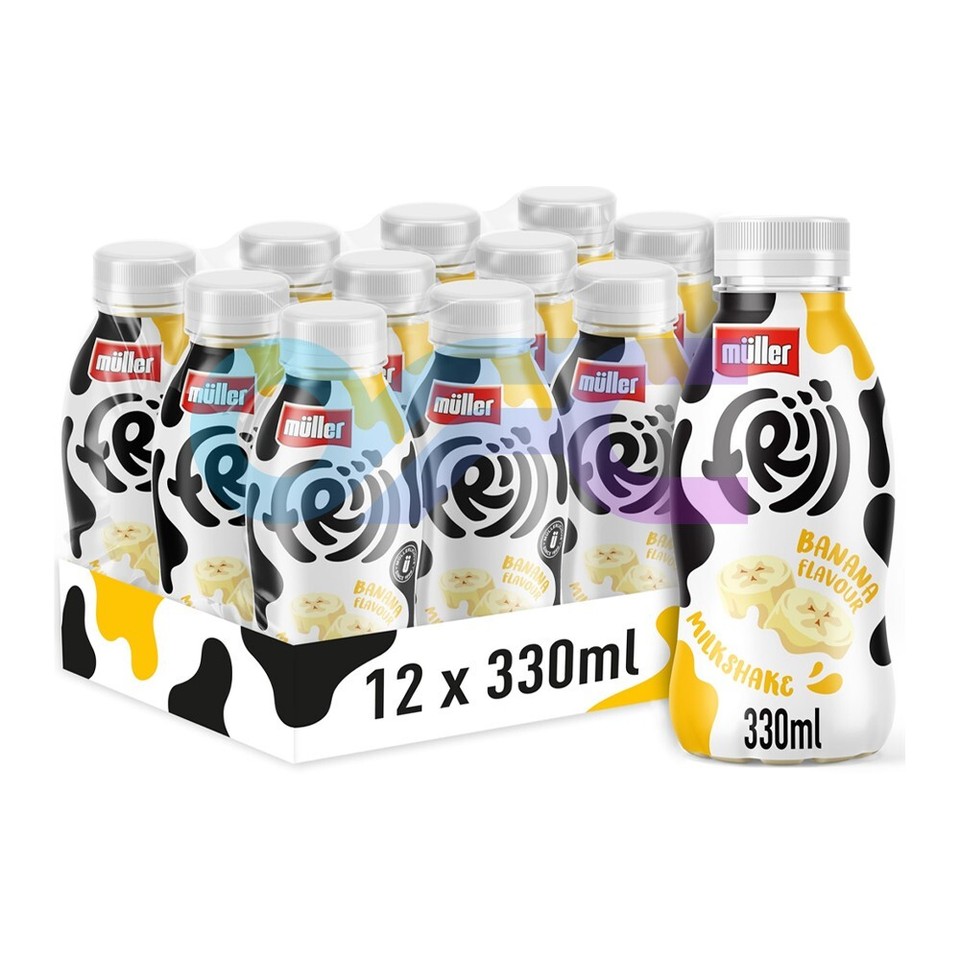 Muller Frijj Milkshake Drink 12 Pack (12 x 330ml) Bottle | Thick ...