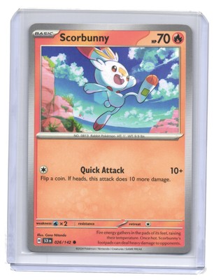 Scorbunny Stellar Crown 026/142 Pokémon TCG Scarlet & Violet Common | eBay