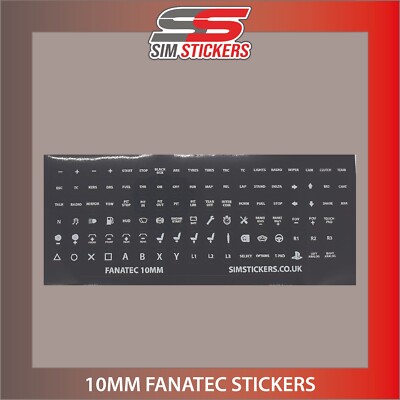 BLACK Fanatec 10mm Stickers for Various Simulator Wheel/Button Box | eBay