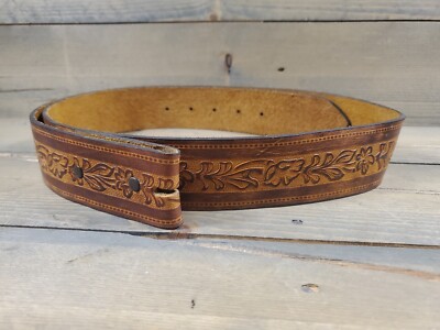 Mens Tex-Made Genuine Leather Belt Size 42 Western Texas Belt | eBay