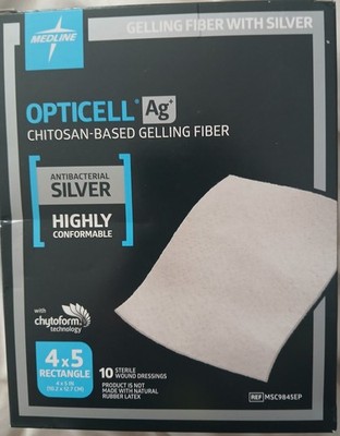 Opticell Ag chitosen based gelling fiber 4×5. pack of 10. 10 boxes ...