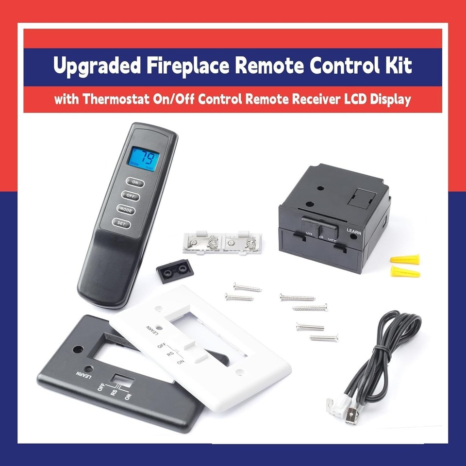 Upgraded Fireplace Remote Control Kit Replacement for Skytech Black ...