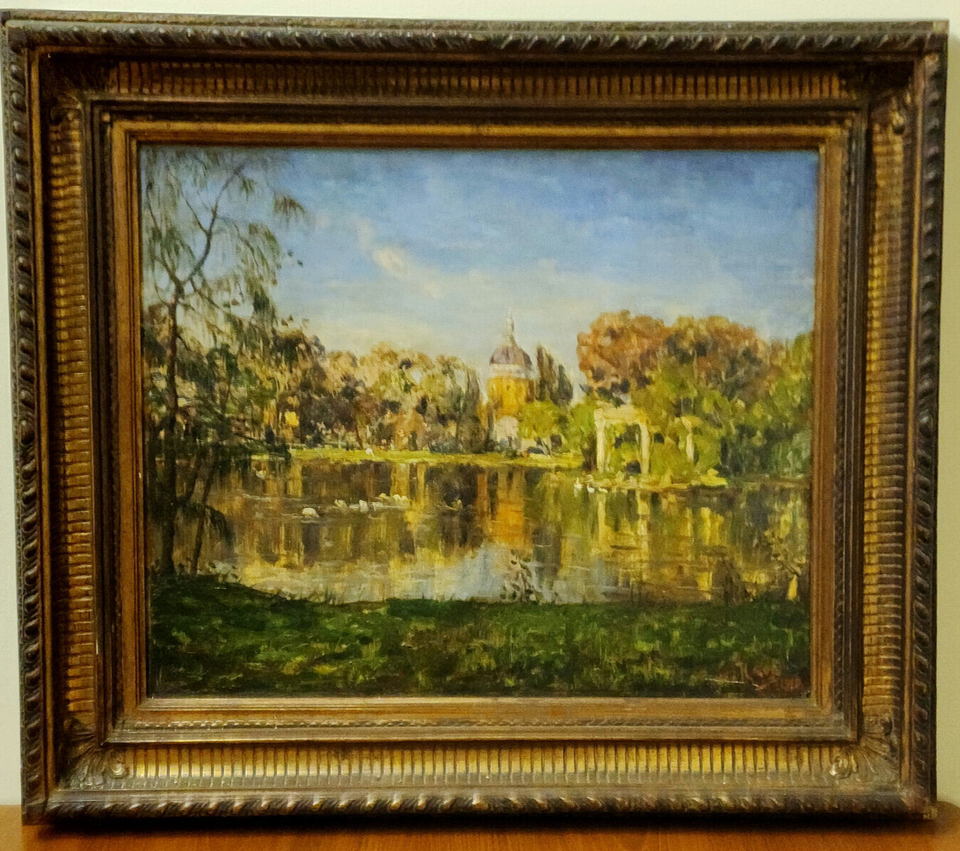 GIOVANNI RAVA (1874-1944) IMPRESSIONIST PAINTING MASTERPIECE "LAGOON ...