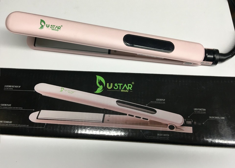 Titanium Hair Straightener, Ustar Professional Flat Iron with Digital ...