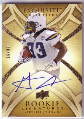 2009 Exquisite Collection #128 Gartrell Johnson Auto RC Rookie Card /99 ...