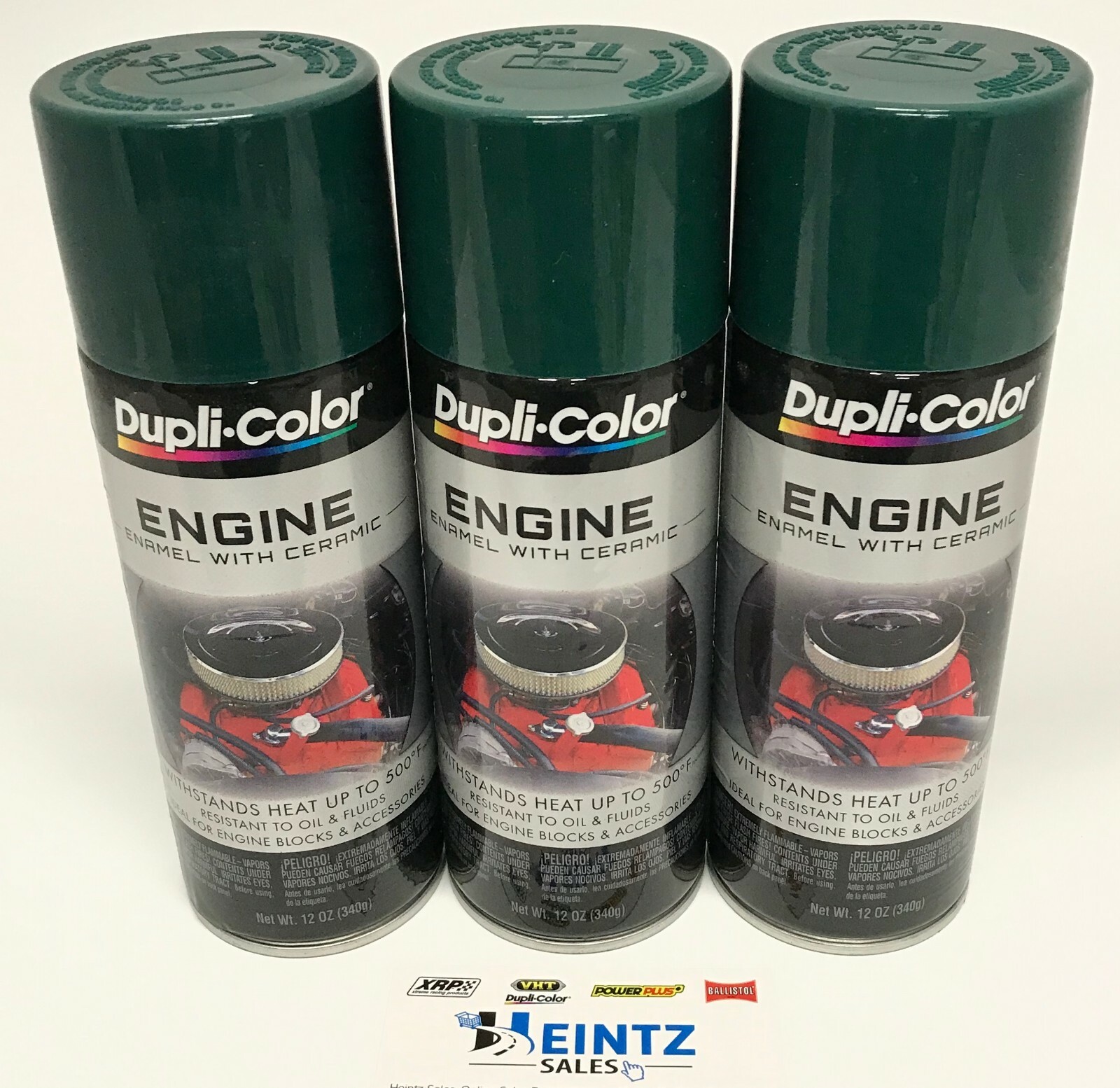 Duplicolor DE1644-3 PACK Engine Enamel Paint w/ Ceramic, Hunter Green ...