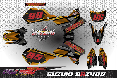 Suzuki DRZ400SM Drz400s drz400 Supermoto DRZ CUSTOM GRAPHICS KIT DR8 | eBay