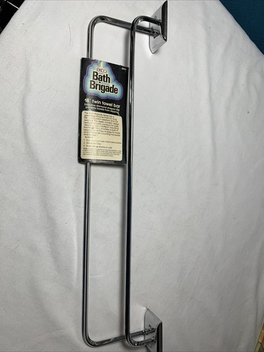 Vintage 1950’s MCM Ekco Bath Brigade 18” Double Towel Bar Art Deco. NOS ...