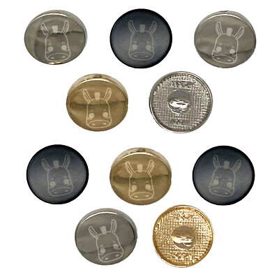 Kawaii Chibi Donkey Mule Face Farm 0.6" (15mm) Round Metal Buttons ...