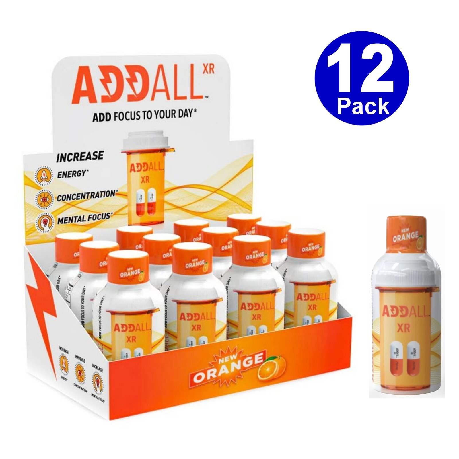 AddAll XR - Orange Drink Shots Memory Mental Brain Focus Concentration ...