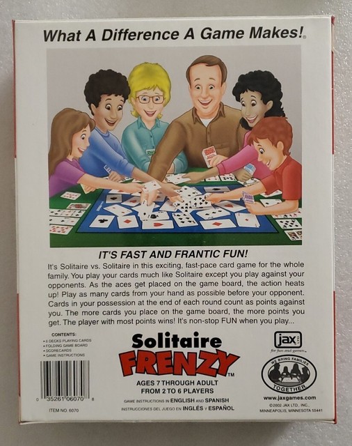 Solitaire Frenzy Card Game 2 to 6 Players 2002 Jax for sale online | eBay