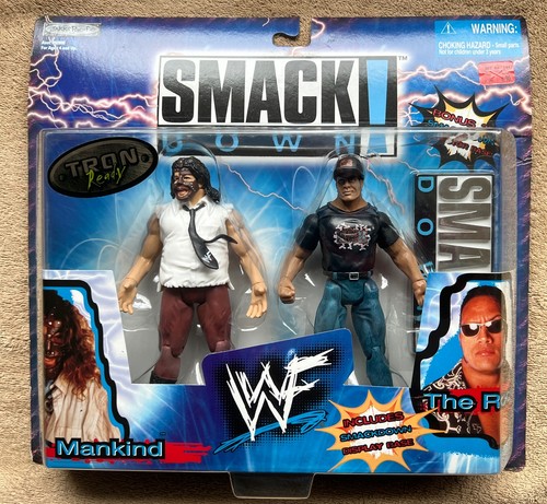 2000 WWF WWE Jakks Rock Mankind Mick Foley Smackdown Wrestling figures ...