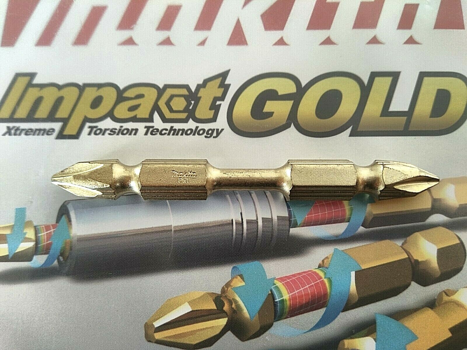 DRIVER BIT MAKITA IMPACT GOLD PHILLIPS BITS PH1 PH2 PH3, 65mm 90mm ...