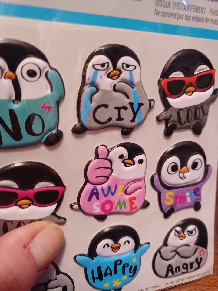 JOT Stickers Pack Super Cute Puffy Emoji Penguins Squishy! FUN! | eBay