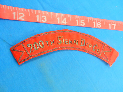 Vintage US Army "200th Signal Dep. Co." Corps Bullion Cloth Patch WWII ...
