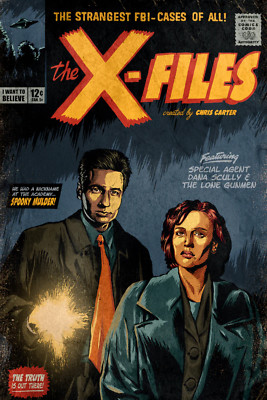 The X-Files Scully & Mulder Cover Book Movie Poster Giclee Print Art ...