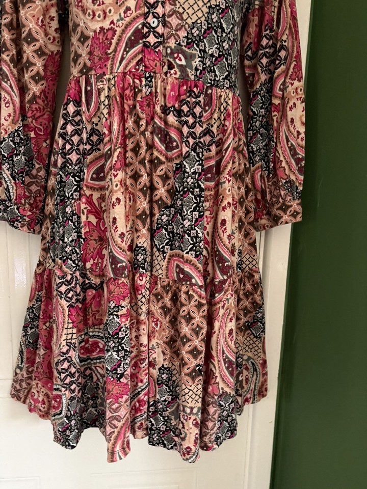 EXQUISITE MONSOON BOHO JERSEY TEA GYPSY PARTY OCCASION DRESS Sz M 12/14 ...