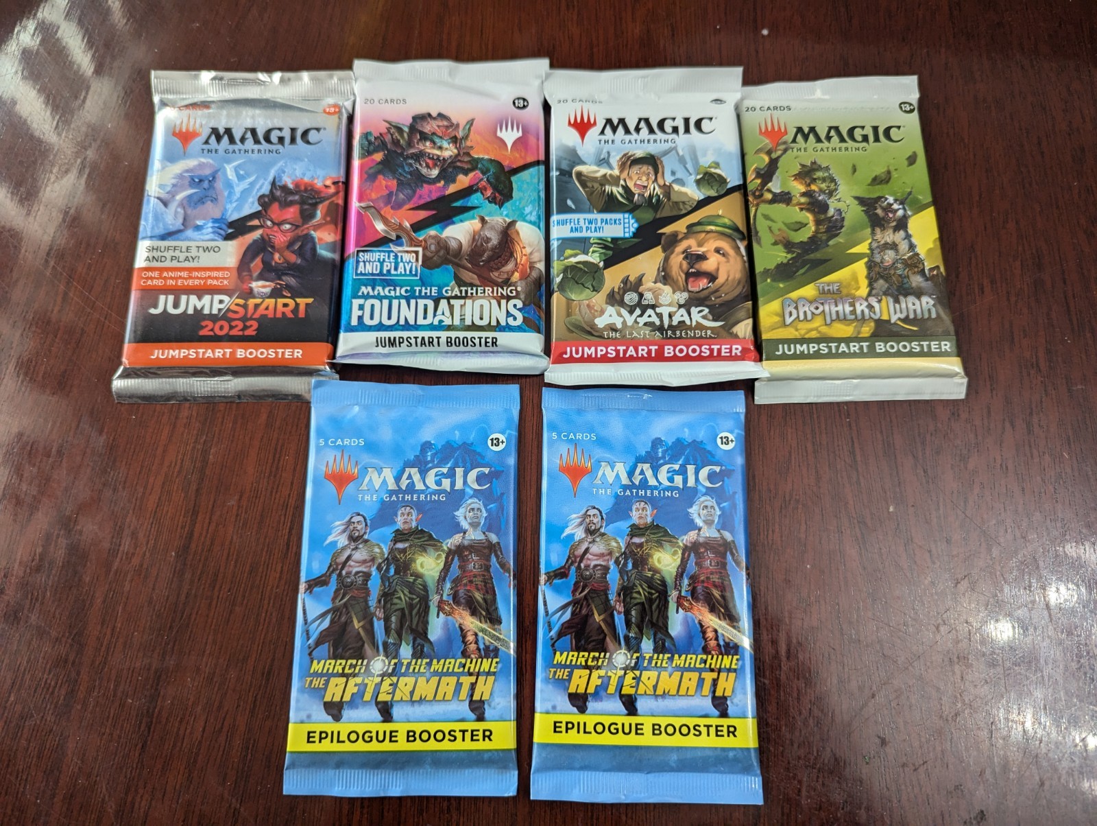 6 Sealed Magic The Gathering Packs (2 March Of The Machine Aftermath 4 ...