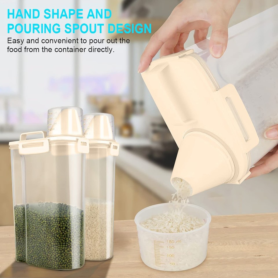 Rice Airtight Dry Food Storage Containers BPA Free Plastic Bin ...