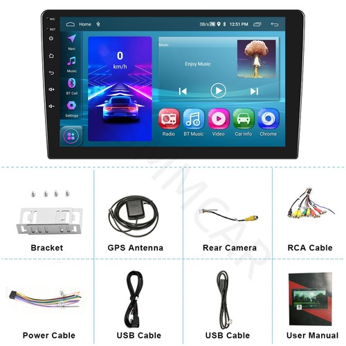 Stereo Radio Car Multimedia Player GPS For CarPlay Android Auto Touch ...