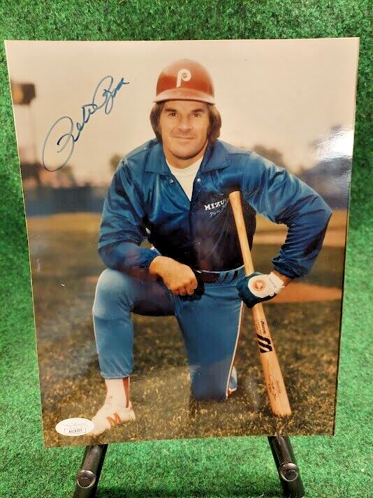 Pete Rose #14 AUTOGRAPHED Philadelphia Phillies 8x10 Photo JSA COA | eBay