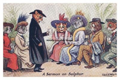 rp14616 - Louis Wain Cats - A Sermon on Sulphur - print 6x4 | eBay UK