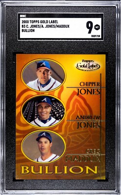 2000 Topps Gold Label Chipper Jones Andruw Jones Greg Maddux Bullion ...