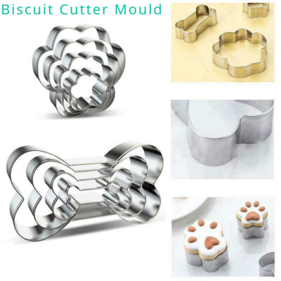 4Pcs/Set Dog Paw Bone Shaped Biscuit Cutter Mould Cake Cookie Pastry ...