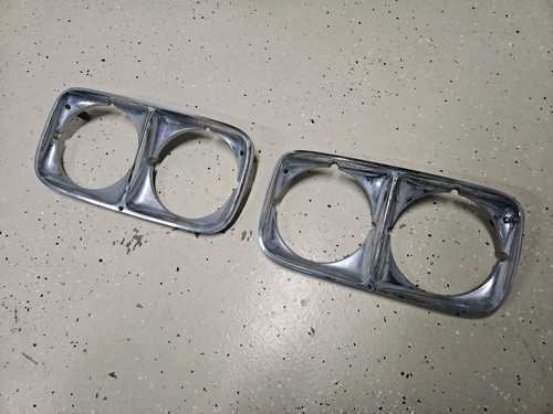 1973 Pontiac Grandville Lt & Rt Chrome Headlight Trim Bezels OEM GM PMD ...