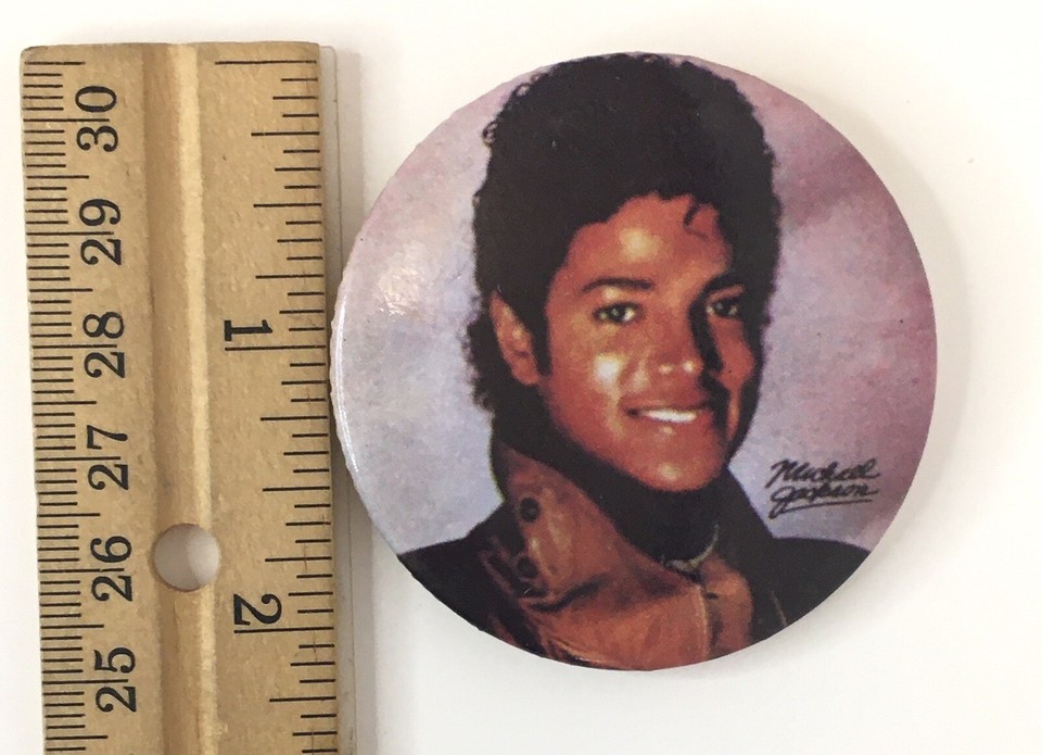Vintage Michael Jackson Button Pin Badge 1980s Original 2.25" Pop ...