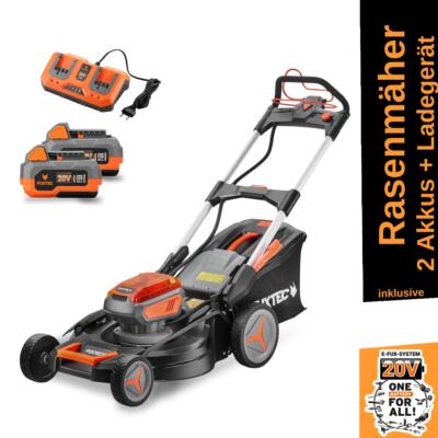 FUXTEC 40V Akku Rasenmäher E2RM51 mit 2x20V 4Ah Akku & Ladegerät 51cm ...
